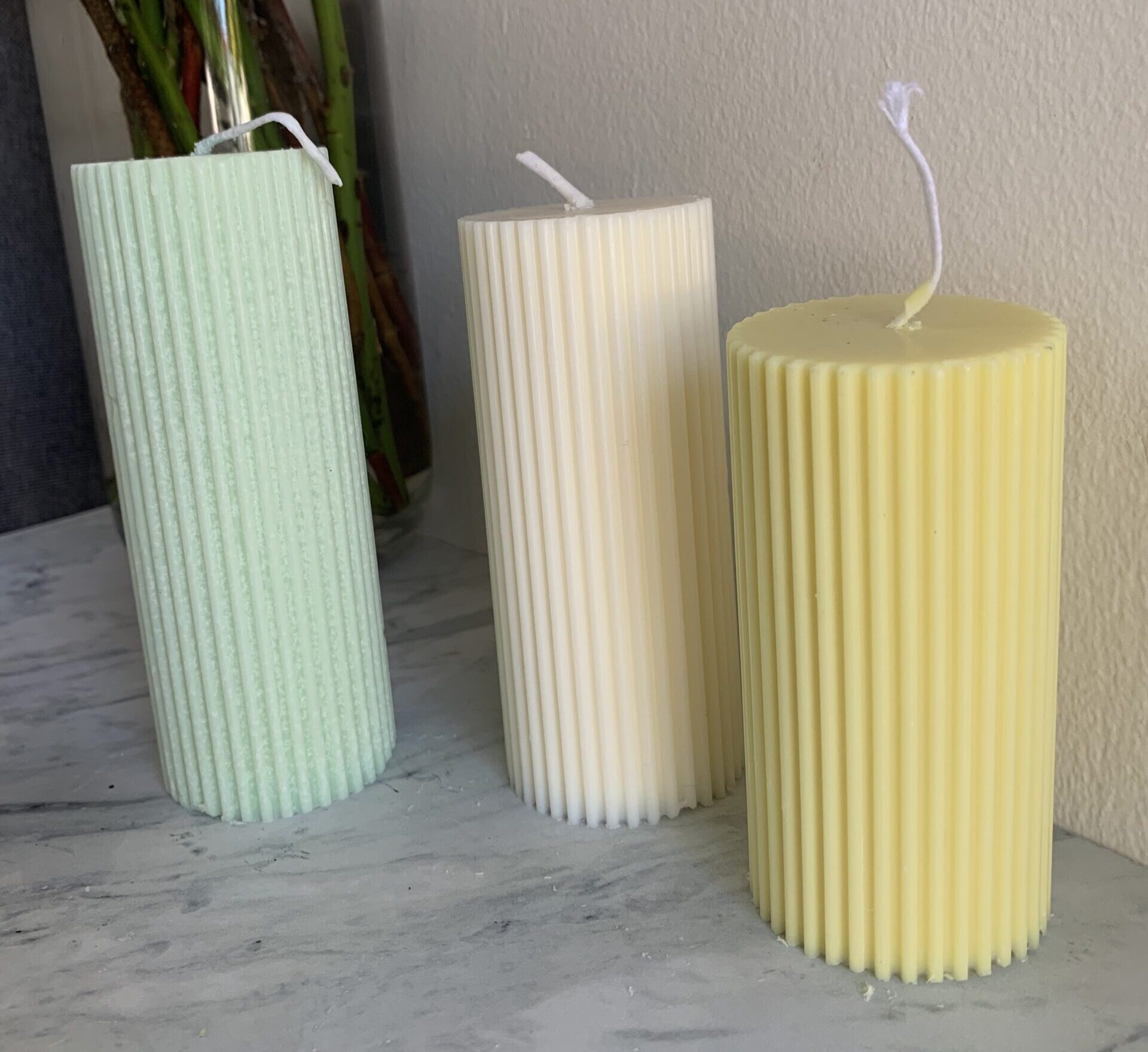 Ribbed Pillar Candle - Milannem